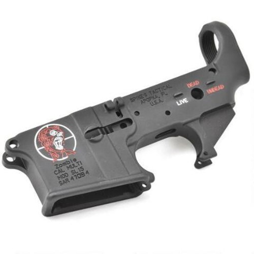 SPIKES TACTICAL ZOMBIE STRIPPED LOWER 5.56 BLK