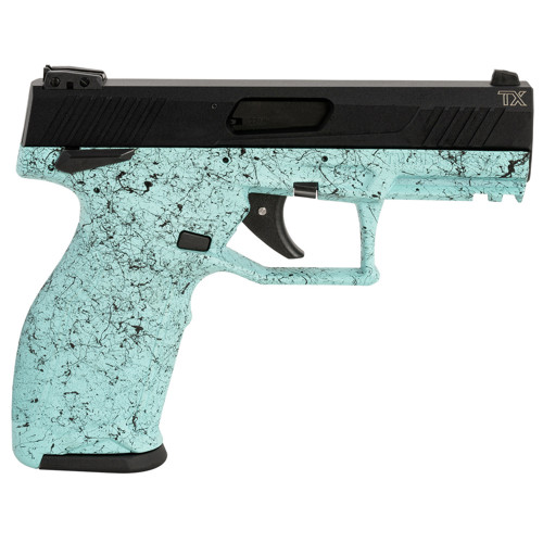 TAURUS TX22 22LR 4" 10rd Pistol - Black / Cyan Splatter