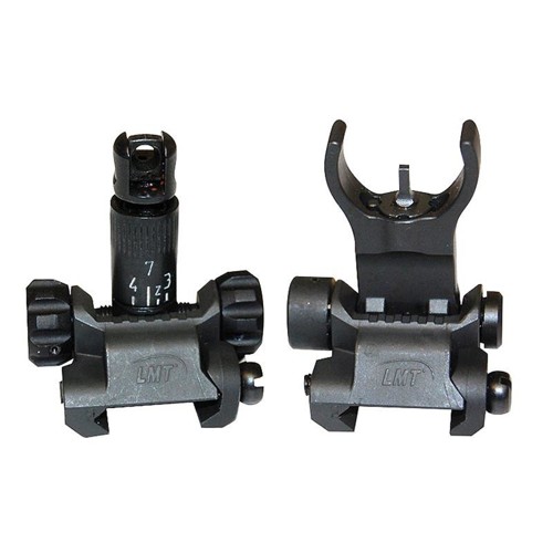 LMT 5.56 FRONT AND REAR FLIP-UP SIGHTS, IMPERIAL